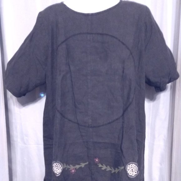 Blue Fish | Tops | Blue Fish Linen Tunic Hand Painted Lagenlook | Poshmark